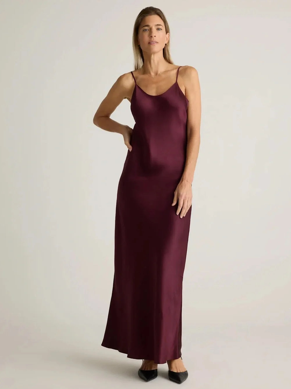 Quince | Dresses | Quince Wine Red Maroon Burgundy 0 Washable Silk Maxi ...